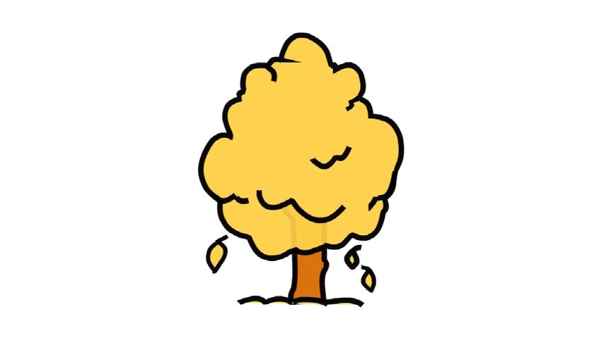 秋天的大树简笔画教程,儿童宝宝幼儿学画植物,亲子益智绘画美术