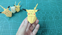 小朋友很喜欢的立体折纸皮卡丘,有一定的难度,妈妈学会教孩子