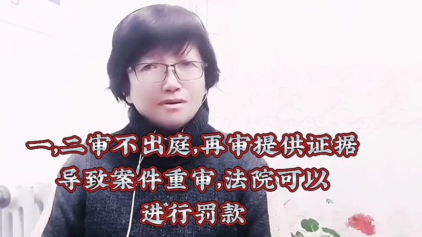 一、二审不出庭,再审提供证据,导致案件重审,法院可以进行罚款