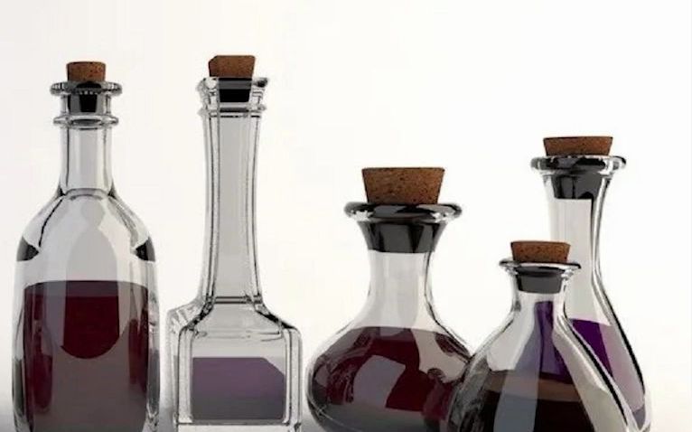 9个化学药物包装装潢玻璃瓶子医院医用医疗设备C4D模型素材