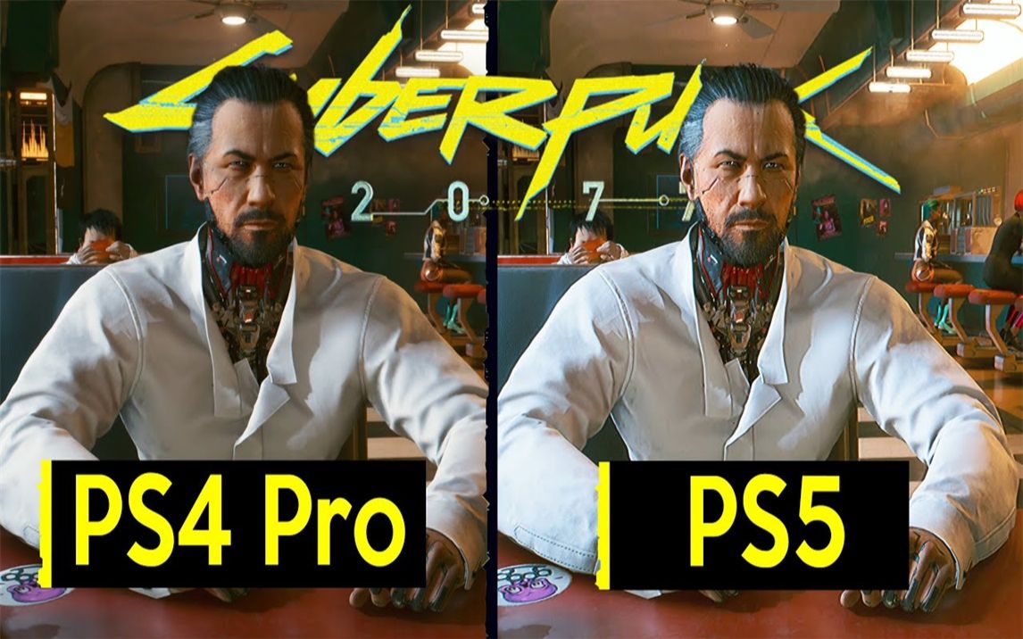 《赛博朋克2077》 PS4 Pro vs PS5 游戏帧数对比 1080P 60帧视频