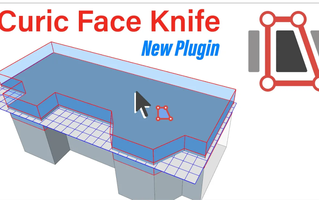 free版切割插件 Curic Face Knife Plugin For SketchUp by TutorialsUp