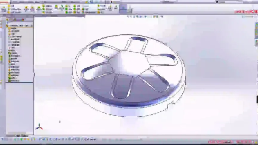 solidworks带压凹的盖子实例,混合建模练习