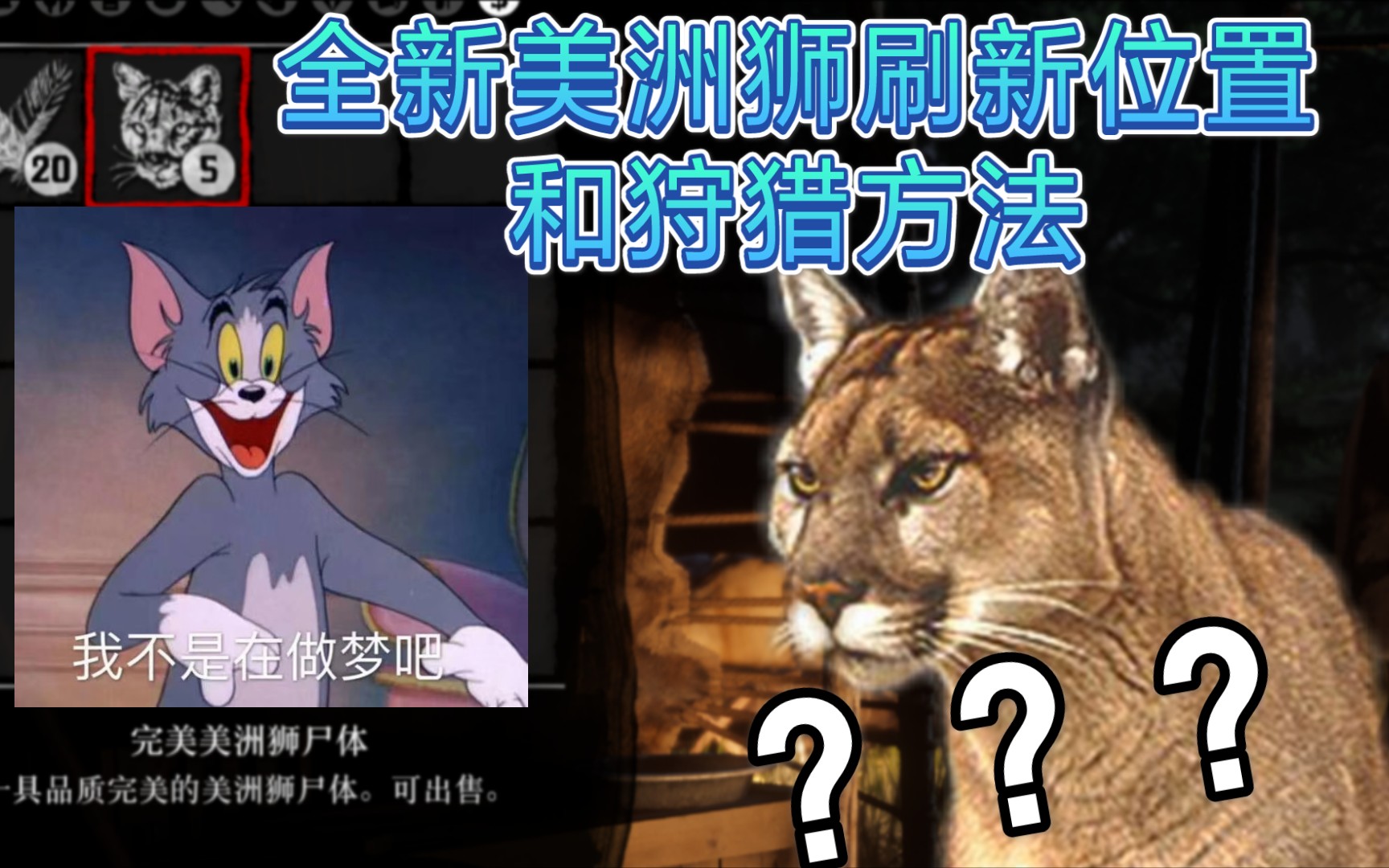 《荒野大镖客2》全新美洲狮刷新位置和狩猎方法-商贩补货