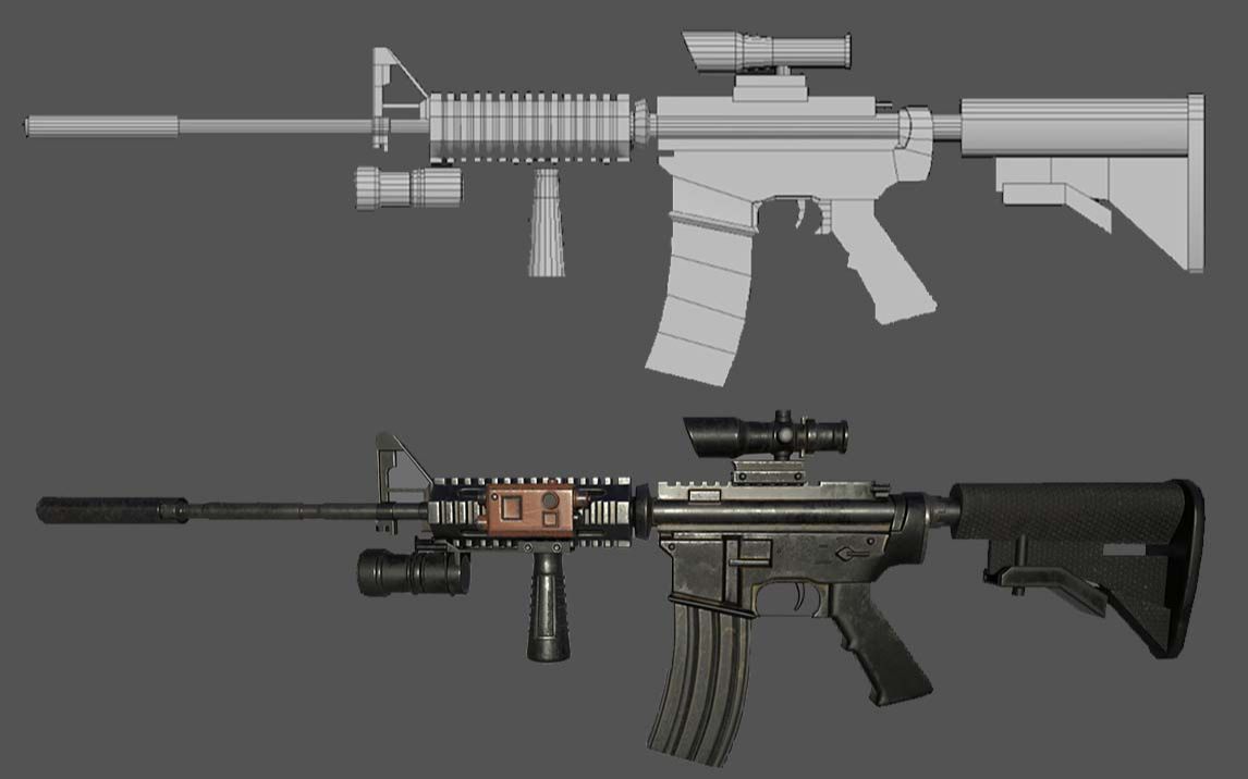 3D建模武器建模教学,从零开始制作一把帅气枪械
