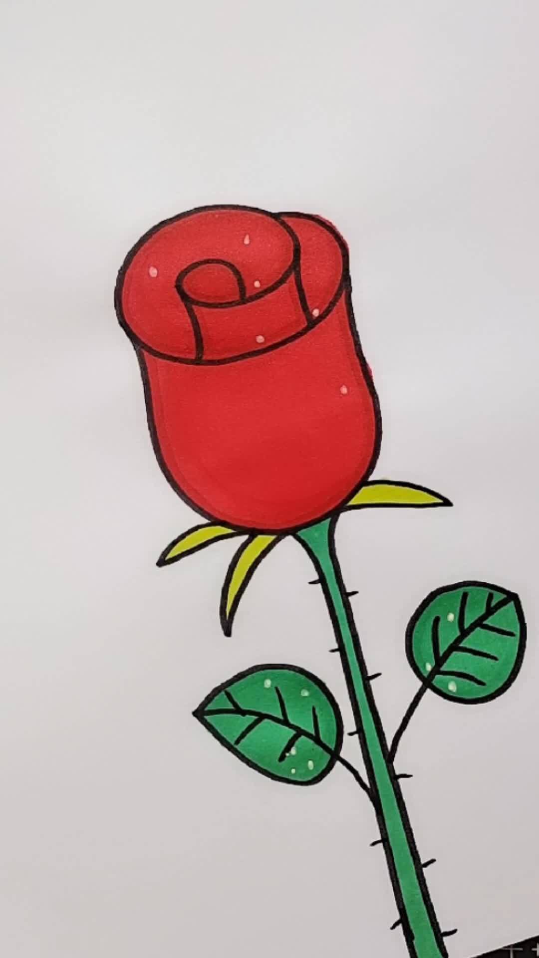 这样画玫瑰花秒会!