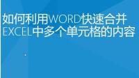 如何利用WORD快速合并Excel中多个单元格的内容