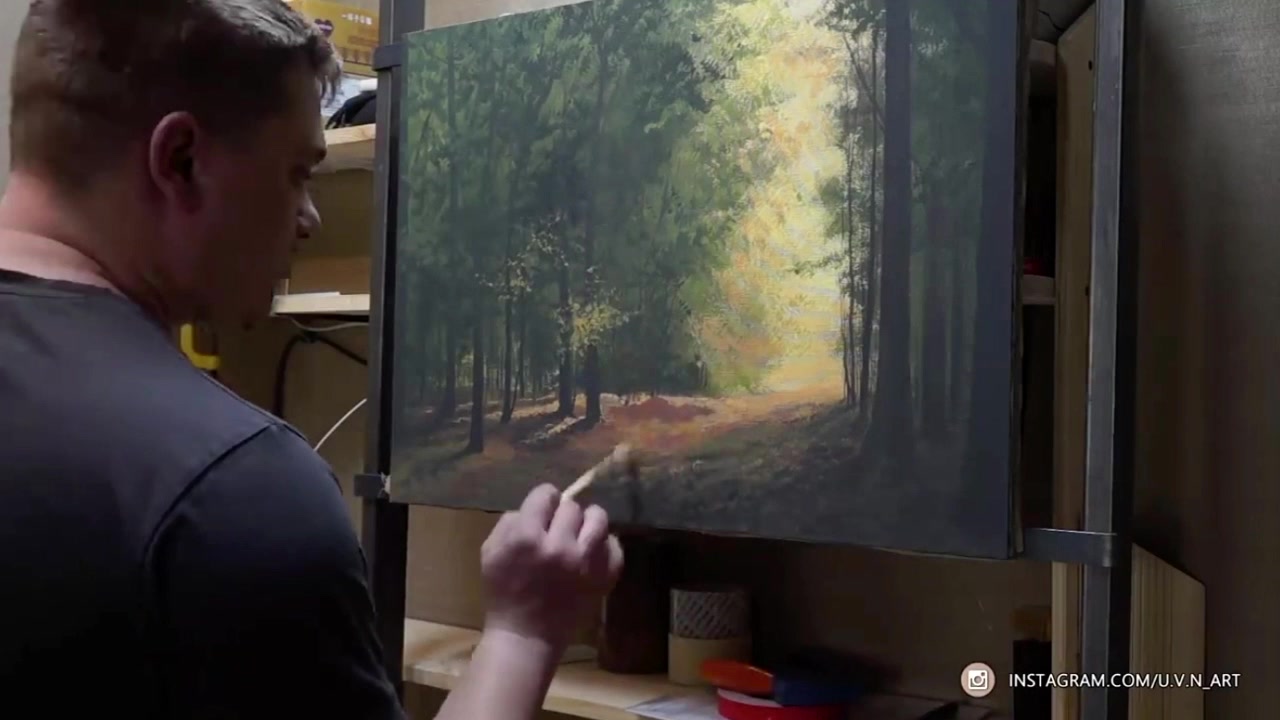 【风景油画】+森林油画风景绘画视频教学