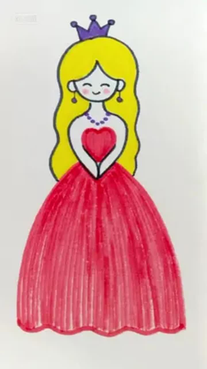 你喜欢小公主吗?小公主这样画,简单好看又有趣