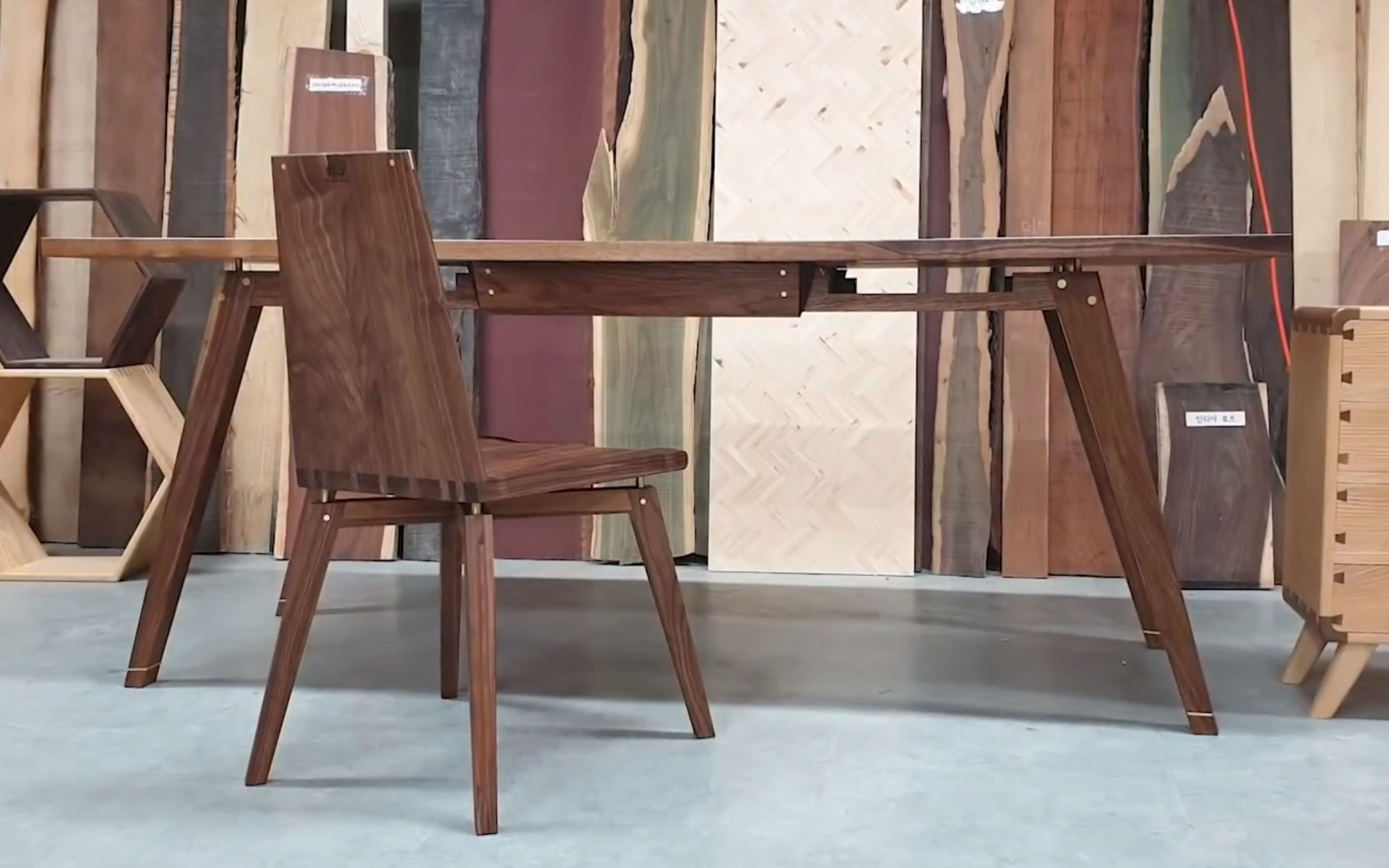 胡桃实木桌子木工制作过程,木工爱好者工艺分享