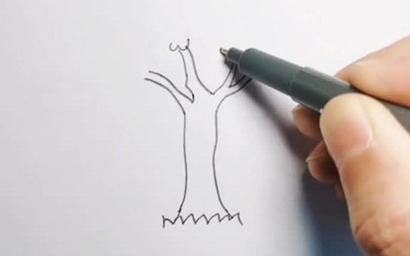 创意美术用数字3尝试画一棵树简笔画 简单又好看的手绘
