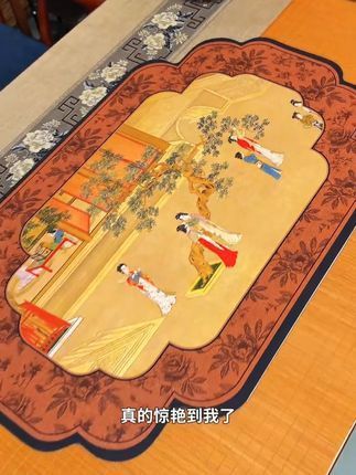 新中式古典簪花仕女图沥水垫,硅藻泥的材质,吸水效果超级超级好,家里...