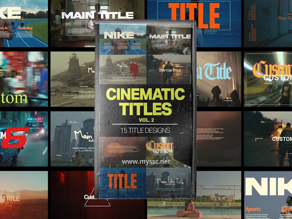 15组高品质时尚电影海报视频剪辑广告宣传标题字幕PR/AE/PS/FCPX...