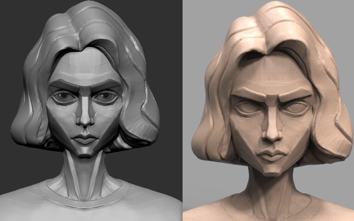 3d建模雕刻人物肖像,zbrush从零开始制作的角色模型