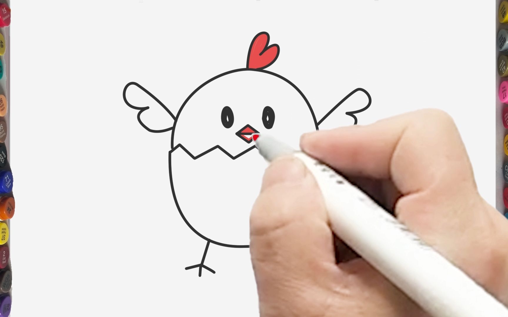 教你画简单的小鸡简笔画