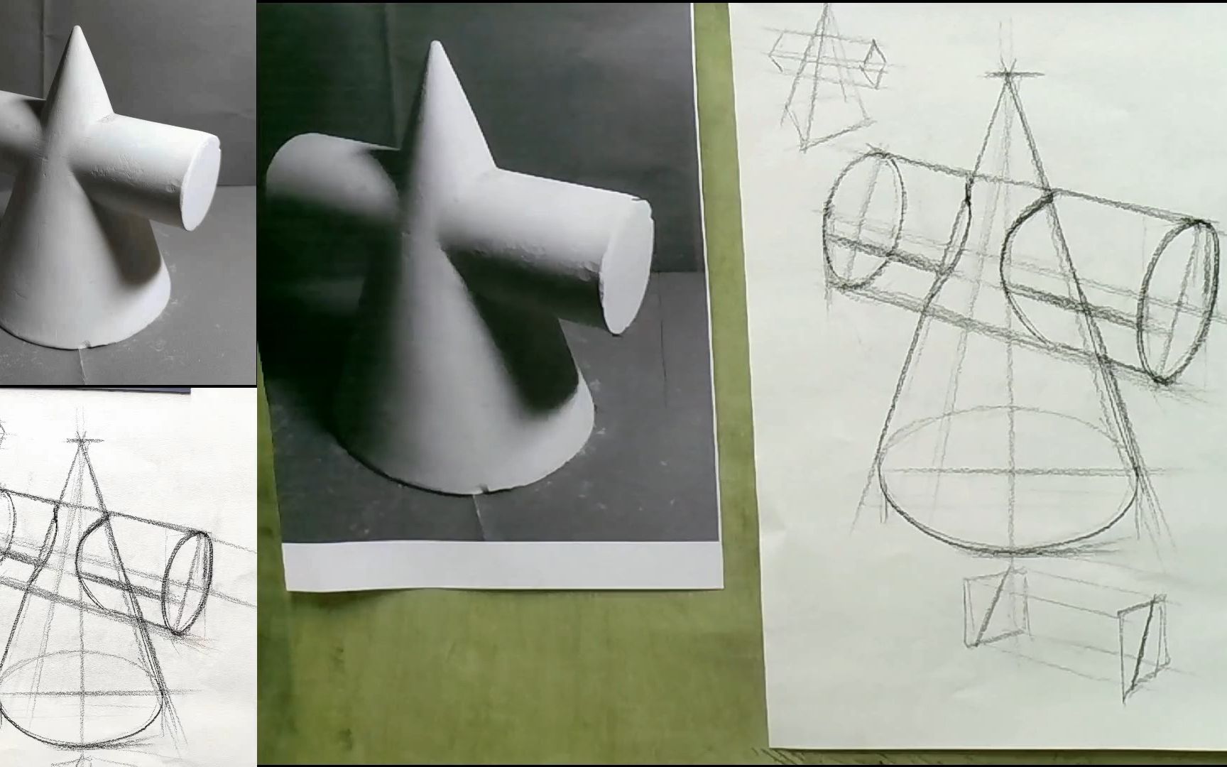 素描基础教程-穿插体圆体1