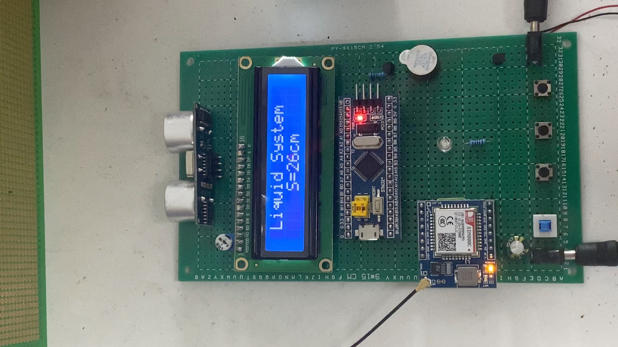 基于STM32单片机水塔水箱液位检测补水控制系统电子DIY