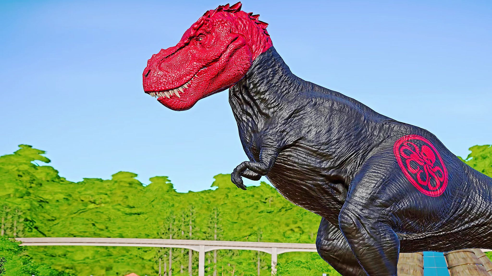 王朝霸王龙(红骷髅)、棘龙(JP3)—游戏:侏罗纪世界进化