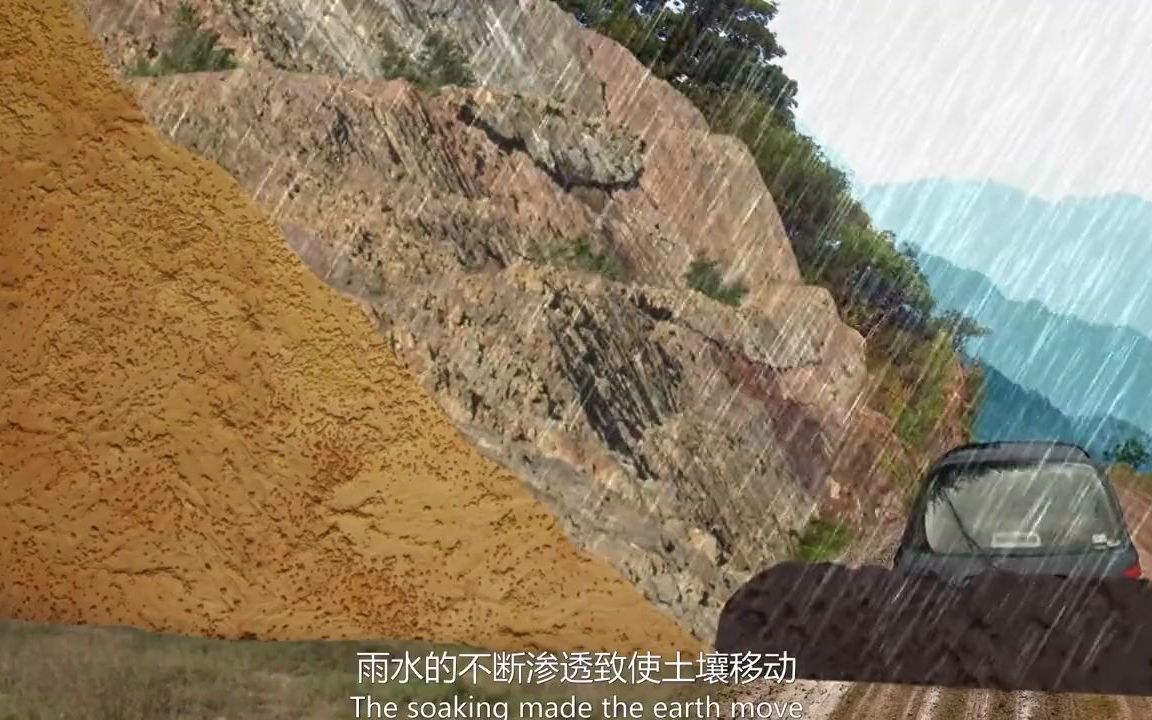 真实:实拍山体滑坡过程,一辆汽车瞬间淹没,三名男子差点活埋