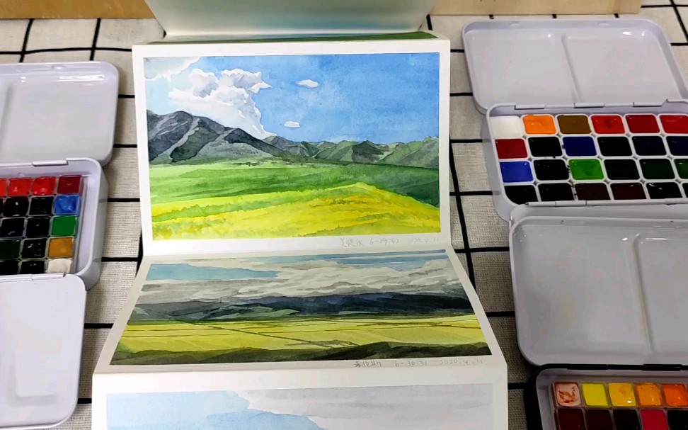 【水彩】第五课-风景画山的简单画法
