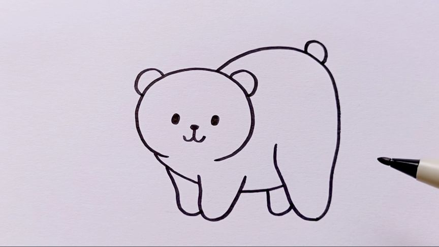 简单的北极熊简笔画