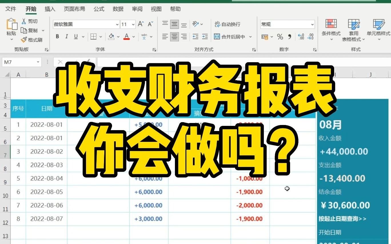 简洁又实用的收支管理报表,你会做吗?