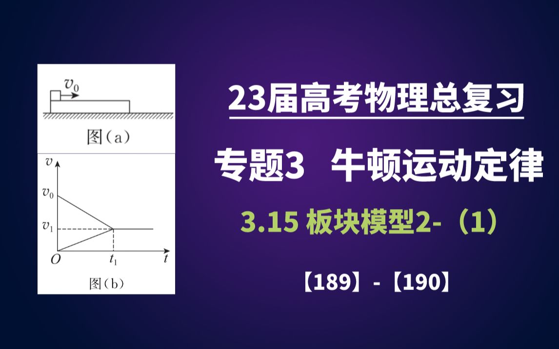 23届高考物理总复习~第41讲~3.15板块模型中的过程计算(1)