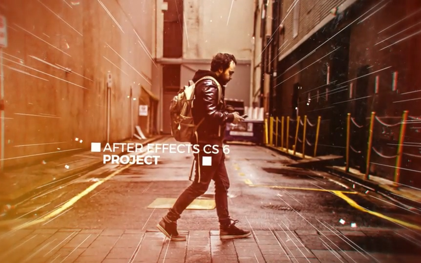 AE模板-视觉空间感速度线运动线特效的幻灯片视频相册视频同学聚会...