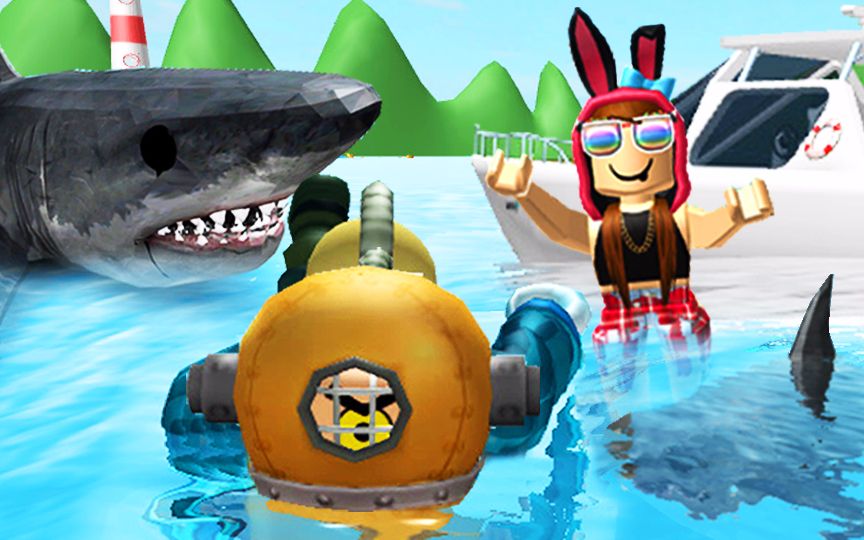 【小熙&屌德斯】 Roblox鲨鱼生存模拟器 鲨鱼兄妹联手!凶猛击杀所有...