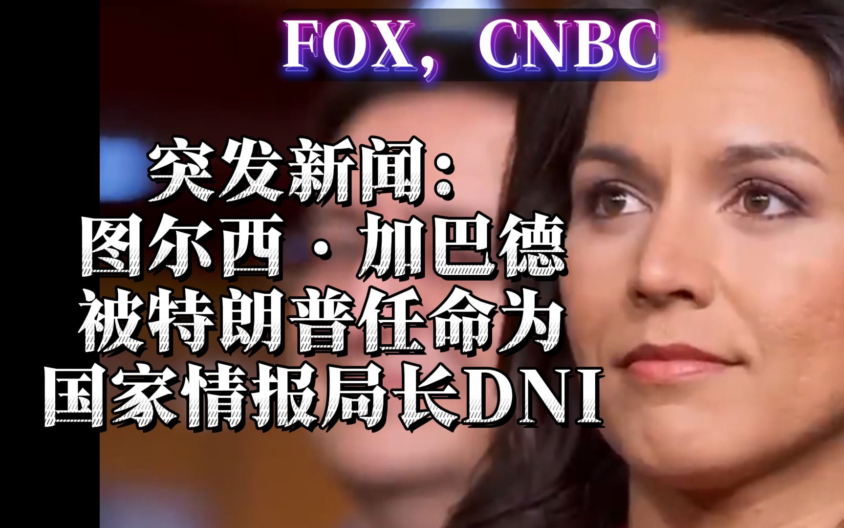 突发FOX/CNBC:图尔西·加巴德被特朗普任命为国家情报局长DNI