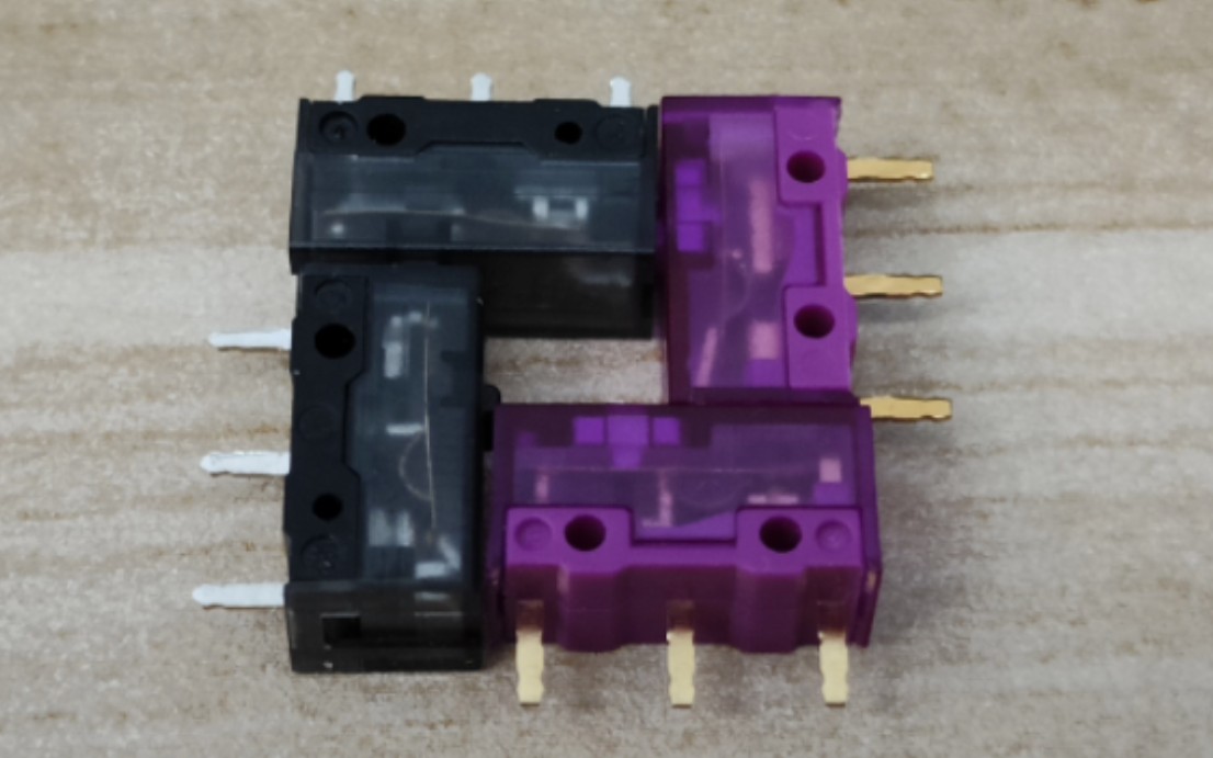 游戏鼠标微动开关升级设计 凯隆紫金和凯华黑曼巴gm8.0微动开关改装...