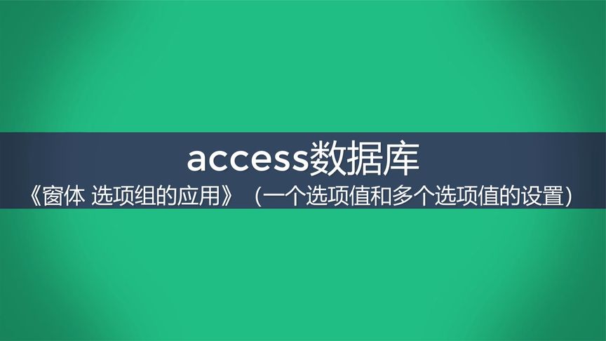 《窗体 选项组的应用》(一个选项值和多个选项值的设置)