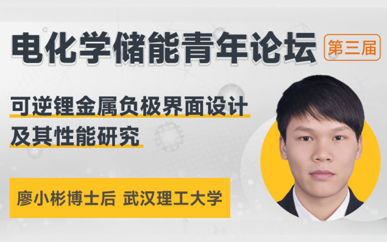 武汉理工大学廖小彬博士后:可逆锂金属负极界面设计及其性能研究
