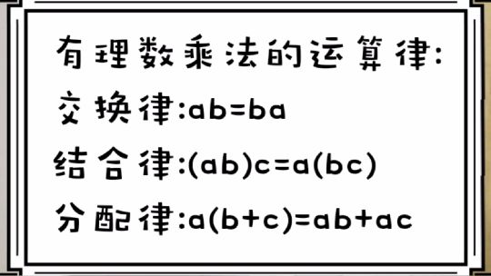 通过实例计算推出乘法运算律在有理数的乘法运算中仍成立