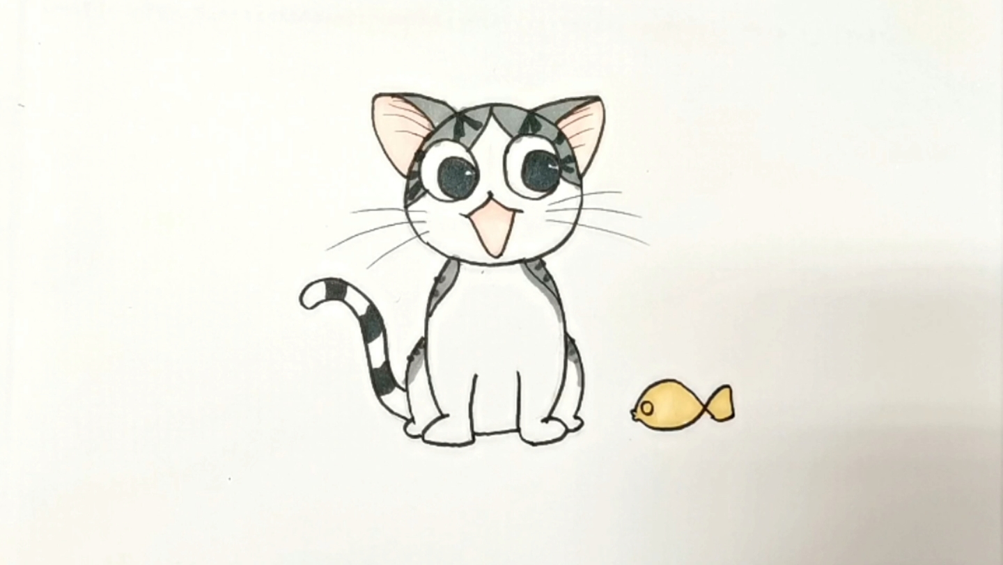 可爱猫咪,儿童卡通简笔画