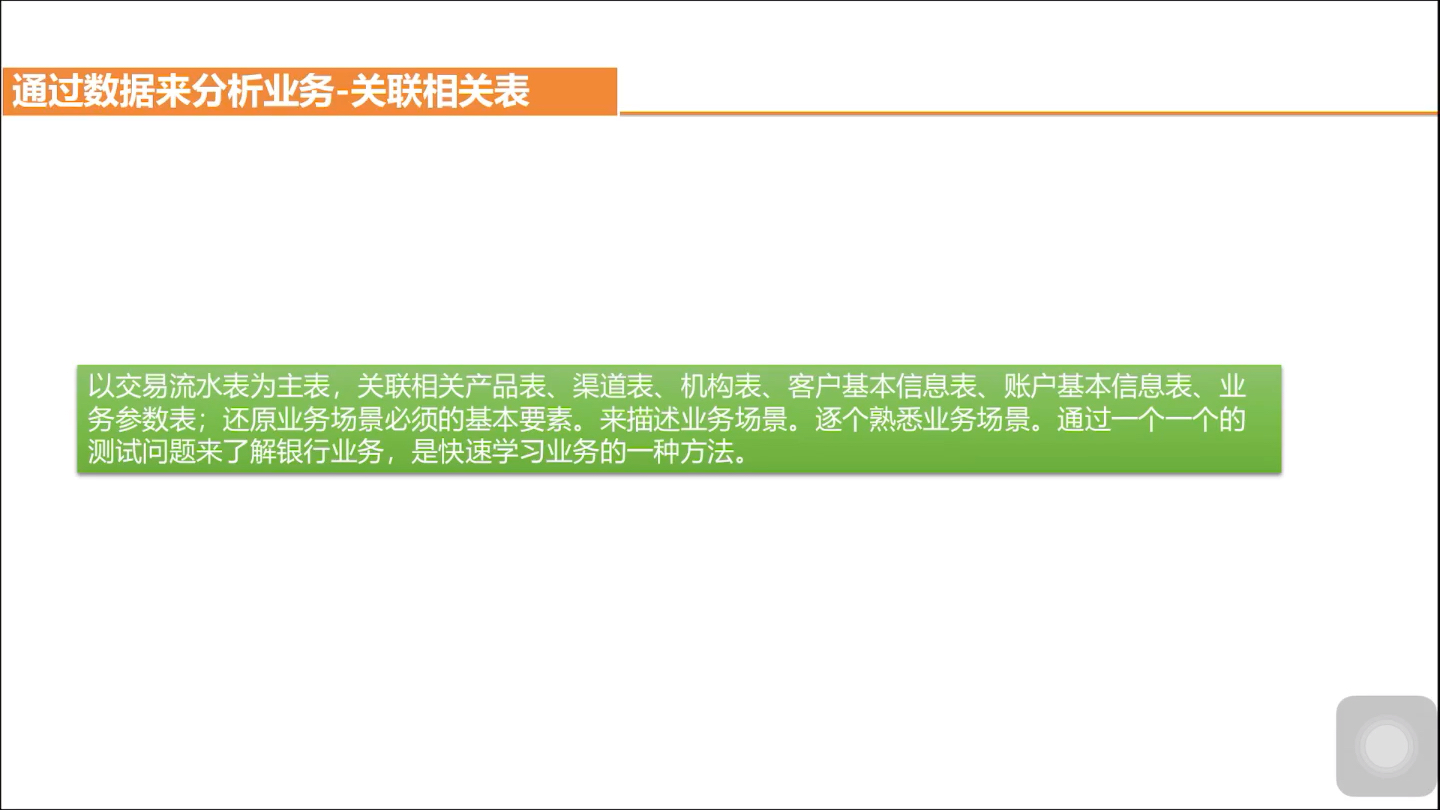 银行业务与数据基础V1.0版本之下半场