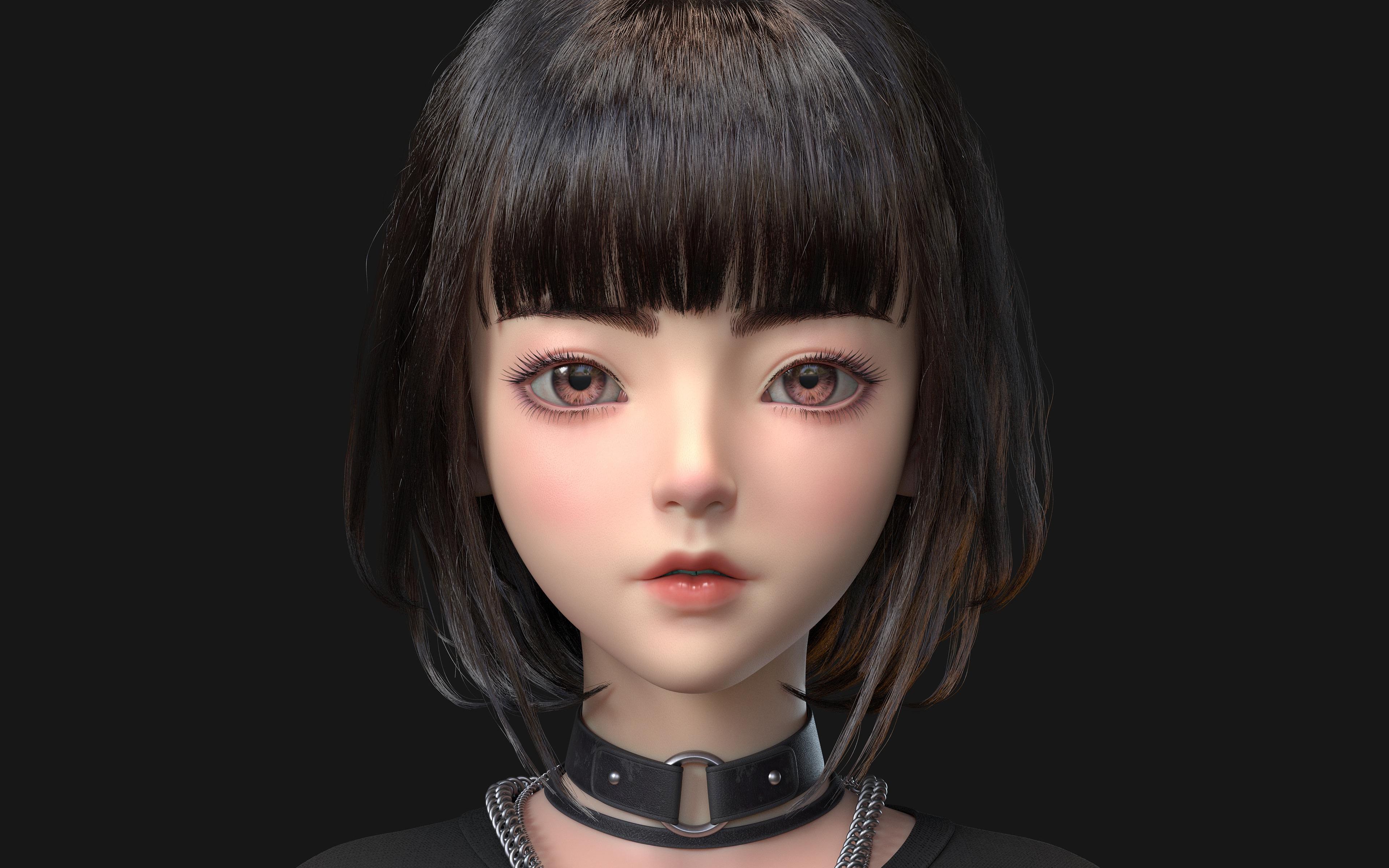 【3D】真人CG模型1:1还原,Maya次世代妹子模型制作