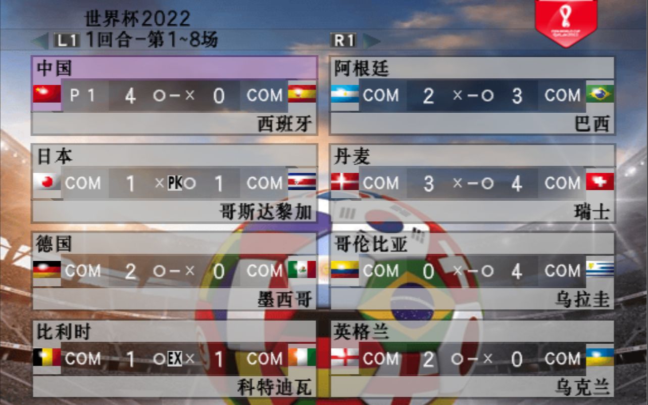 2022卡塔尔世界杯1/8决赛(中国VS西班牙)(比分4:0)