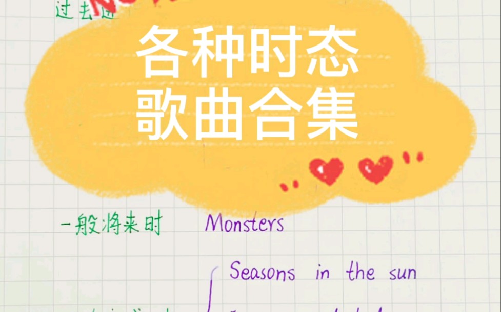 各种时态歌曲合集～一般过去时