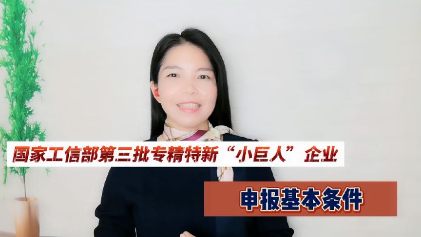 国家工信部第三批专精特新“小巨人”企业申报基本条件