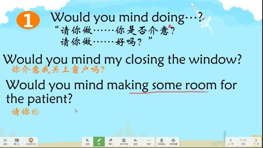 would you mind.?句型学习,学好英语句型,掌握一类句子