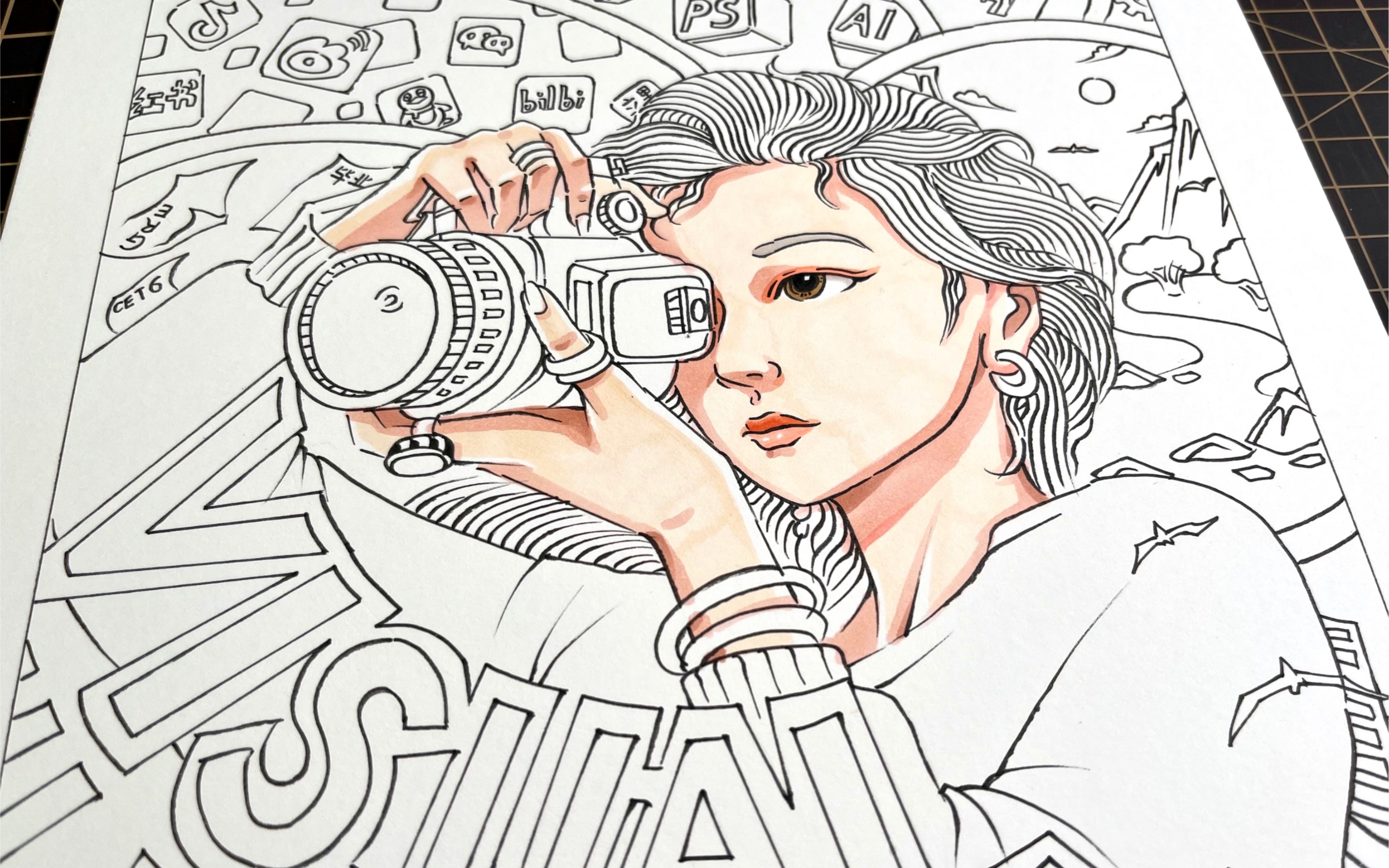 【视觉传达艺术设计-万能框架性构图创作示范】考研、插本、设计...