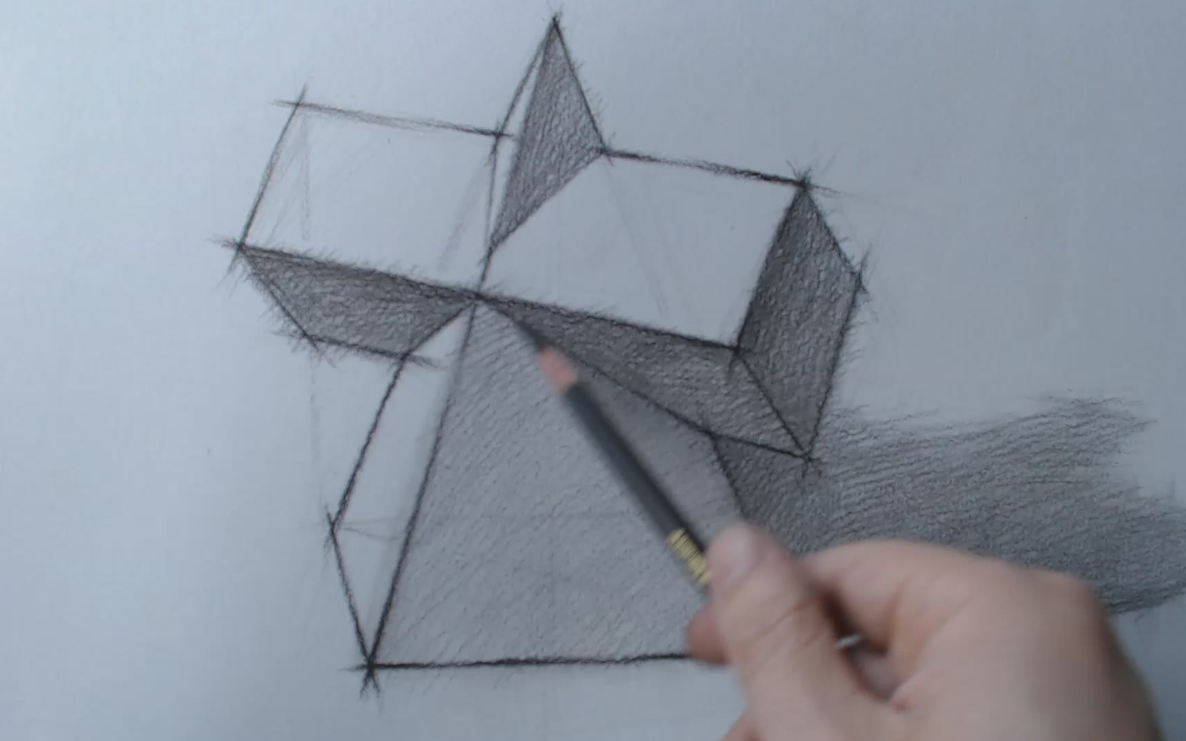 【合尚教育】素描基础入门-几何体方锥组合