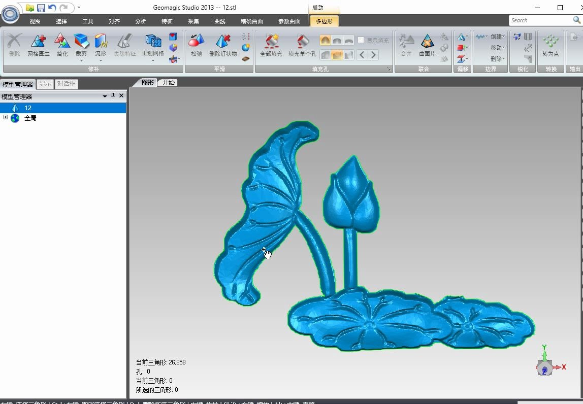 Geomagic Studio学习教程 STL 高级逆向教程荷花