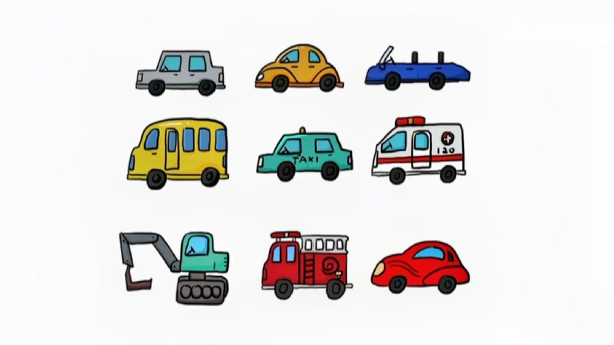 交通工具简笔画教程:这6款小车车,你想开哪一辆?