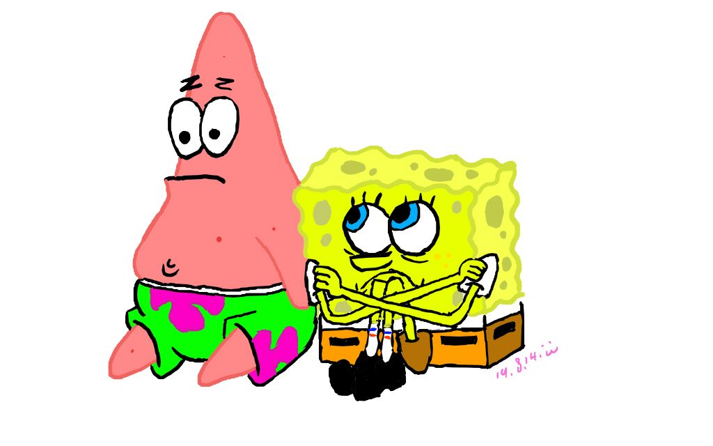 画画→派大星海绵宝宝