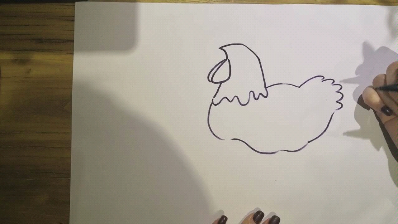 [少儿美术]快速手绘母鸡画—一年级