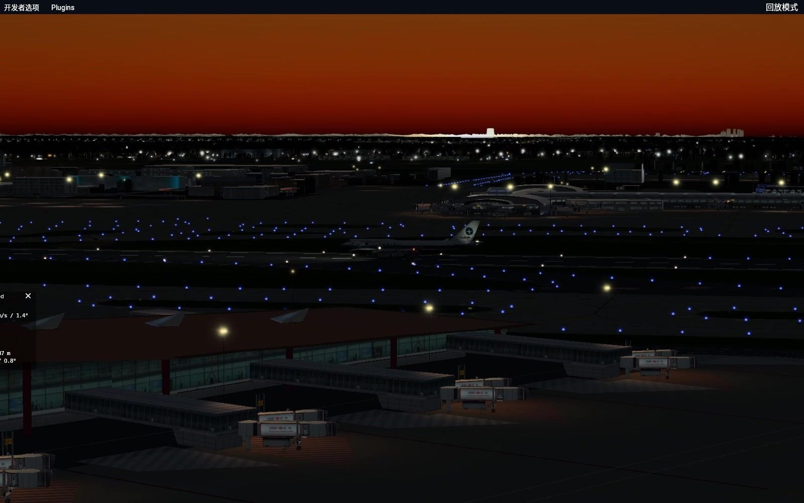 X-Plane11B744唯美黄昏落地_模拟飞行