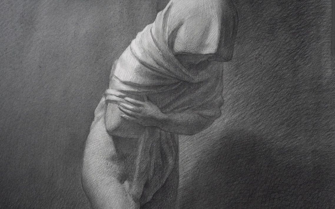 画点不常见的石膏像素描-天津画室