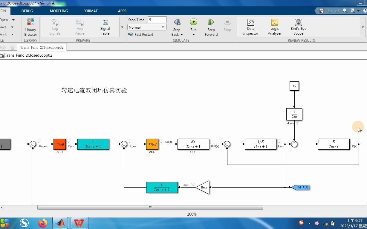 直流调速-转速电流双闭环控制系统仿真实验